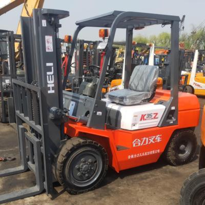 China Diesel Heli K35 Used Forklift 3.5 Ton Ergonomic Design Maximum lifting height 3m for sale