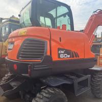 China Used Doosan Digger  DX60W  Secondhand 6ton Small Type Mini Wheel Excavator for sale