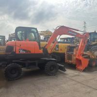 China Used Doosan Digger  DX60W  Secondhand 6ton Small Type Mini Wheel Excavator for sale