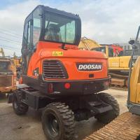 China Used Doosan Digger  DX60W  Secondhand 6ton Small Type Mini Wheel Excavator for sale