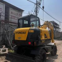 China Used Hyundai Digger  R60W Secondhand 6ton Wheel digging Excavator 42.5kw for sale