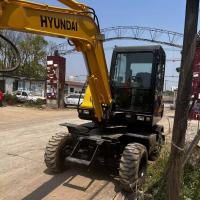 China Used Hyundai Digger  R60W Secondhand 6ton Wheel digging Excavator 42.5kw for sale