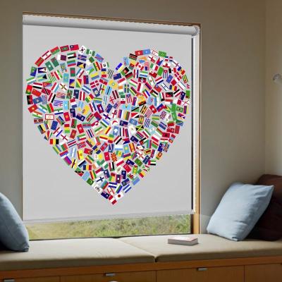 China Love Heart 3D Printed Roller Blinds , Moisture Resistant Blackout Blinds for sale