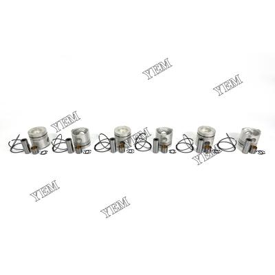 China New 6PCS For Nissan NE6 Excavator Diesel Engine Piston With Rings for sale