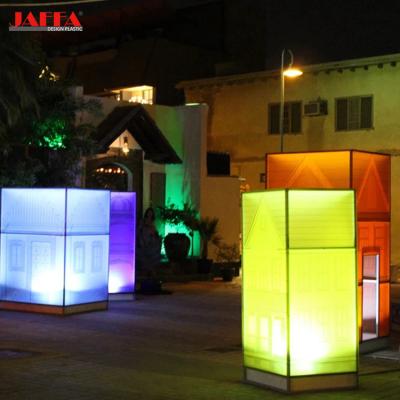 China JAFFA Custom Acrylic Outdoor Landscape Light, Building Pattern Illuminated Light Box, Outdoor Ambient Lamp Post for Cultural Tourism & Commercial Street for sale
