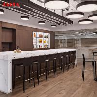 China Custom Luminous Plexiglass Bar Counter Custom Resin Glass Reception Bar for sale