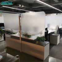 China JAFFA Custom Frosted Acrylic Office Partition, Workstation Screen with Plant Slot, Open Office Divider Panel for sale