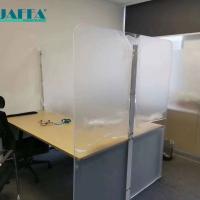 China JAFFA Custom Frosted Acrylic Office Partition, Workstation Screen with Plant Slot, Open Office Divider Panel for sale