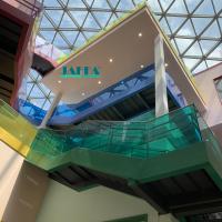 China JAFFA Custom Iridescent Acrylic Stair Railing, Gradient Spiral Stair Balustrade, Artistic Railing for High-End Commercial & Residential for sale