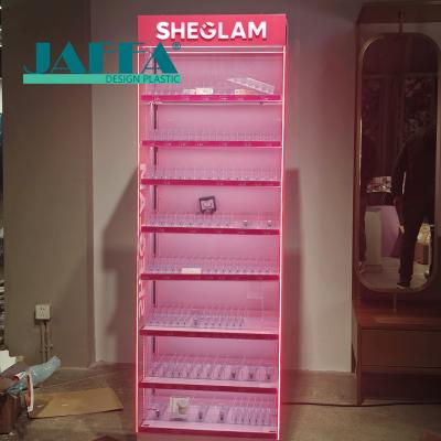 China JAFFA Acrylic Cosmetic Display Cabinet Professional Showcase Solutions For Brand Retail Spaces for sale