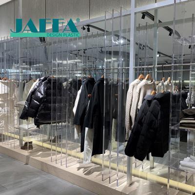 China JAFFA Acrylic Apparel Display System – Transparent Showcase Solutions for Luxury Retail Spaces for sale