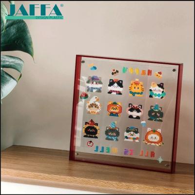 China JAFFA Custom Acrylic Magnetic Photo Frame, Pixel Art/Photo Display Frame, Colorful Border Desktop Decorative Frame for sale