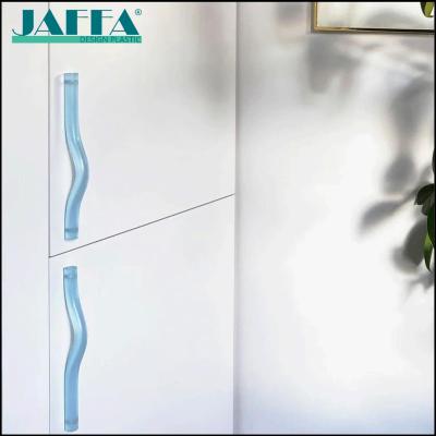 China JAFFA Custom Acrylic Creative Wave Cabinet Pulls, Colored Transparent Drawer Handles, Modern Minimalist Furniture Hardware Accessories for sale