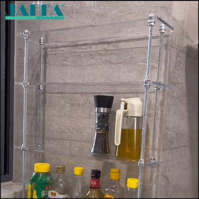 China JAFFA Custom Acrylic Long Kitchen Shelf, Wall-Mounted Height-Adjustable Spice Rack, Multi-Functional Storage Unit for Bathroom & Kitchen for sale