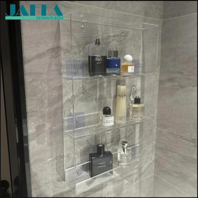 China JAFFA Custom Acrylic Bathroom Wall-Mounted Organizer, Transparent Multi-Tier Shelf, Display Rack for Perfume/Skincare/Toiletries in Bathroom for sale
