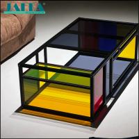 China JAFFA Custom Acrylic Color-Block Coffee Table, Mondrian-Style Artistic Table, Modular Storage Coffee Table with Transparent Acrylic for Living Room for sale