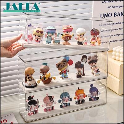 China JAFFA Custom Acrylic Rectangular Blind Box Organizer, Stackable Transparent Case, Multi-Layer Dustproof Storage Box for Pop Mart & Toy Figures for sale