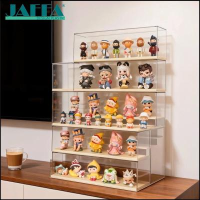 China JAFFA Custom Acrylic Tiered Blind Box Organizer, Multi-Layer Transparent Display Case, Desktop Dustproof Shelf for Pop Mart & Toy Figures for sale