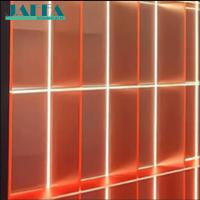 China JAFFA Custom Acrylic Gradient Orange Display Cabinet, Modular Full-Wall LED-Lit Rack, Luxury Artistic Transparent Storage Case for sale