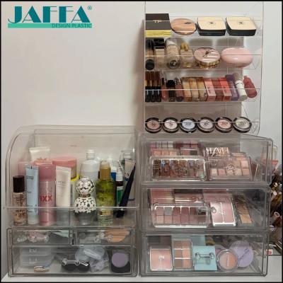 China JAFFA Custom Acrylic Perfume Organizer, Multi-Layer Transparent Dustproof Case, Lipstick & Skincare Storage Box for Vanity for sale