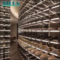 China Custom Acrylic Wine Cellar Display Rack, Luxury Commercial Wall-Mounted Wine Rack, Transparent Acrylic Storage for Winery & Restaurant for sale