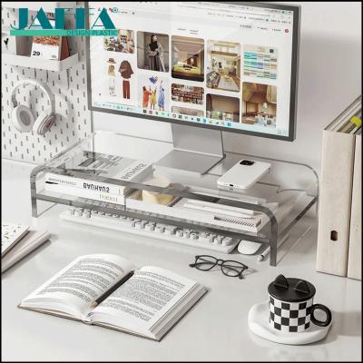 China JAFFA Custom Acrylic Monitor Riser, Clear Desktop Organizer, Elevated Stand for Monitor & Desk Storage for sale
