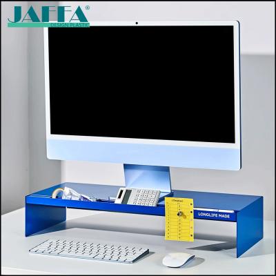China JAFFA Custom Acrylic Mac Monitor Stand, Klein Blue Desktop Riser, Elevated Platform for iMac & MacBook for sale