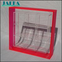 China JAFFA Custom Acrylic Colorful Blind Box Organizer, Red/Pink Frame Clear Display Case, Acrylic Showcase for Figures & Collectibles for sale