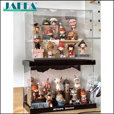 China JAFFA Custom Acrylic Labubu Blind Box Display Case, Scene-Type LED Showcase, Acrylic Organizer for Pop Mart & Collectibles for sale