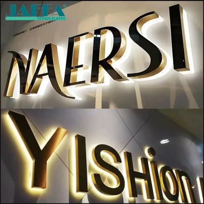China JAFFA Custom Acrylic Backlit Illuminated Letters, Stainless Steel 3D Letters, LED Signage for Fashion & Apparel Brands for sale