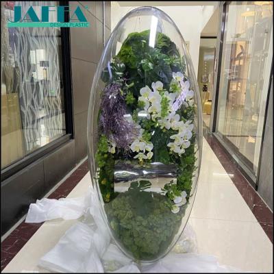 China JAFFA Custom Acrylic Window Plant Display, Egg/Teardrop Terrarium, Eco Art Decor for Hotel & Gallery for sale
