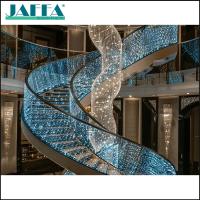 China JAFFA Custom Acrylic Starry Spiral Stair Railing, Starry Diamond Art Balustrade, Luxury Stair Handrail for High-End Hotels & Mansions for sale