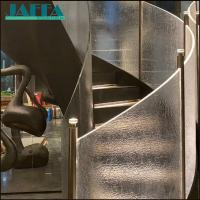 China JAFFA Custom Luxury Water Ripple Acrylic Stair Railing, Curved Stair Balustrade with LED Lights, Artistic Railing for High-End Residences & Hotels for sale