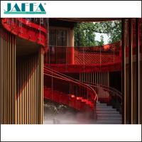 China JAFFA Custom Red Acrylic Outdoor Spiral Staircase, New Chinese Style Curved Landscape Stair, Outdoor Art Stair for Cultural Tourism & Commercial Projects for sale
