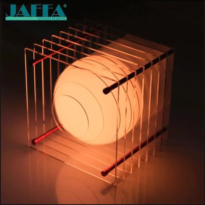 China JAFFA Custom Acrylic Geometric Cage Night Light, Gradient Ring Ambient Light, Minimalist Decor Lamp for Bedroom & Desk for sale
