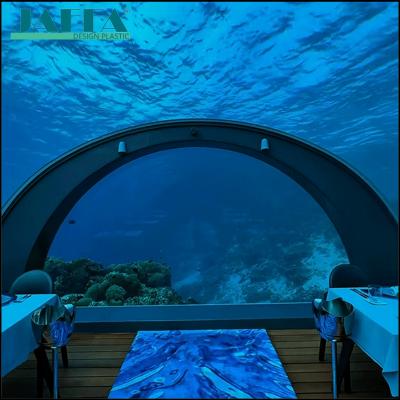 China Custom Acrylic Viewing Panel for Underwater Restaurant, Large Curved Transparent Window, Panoramic Display Panel for Undersea Restaurant for sale