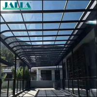 China Custom Acrylic Skylight Roof, Curved Transparent Carport/Corridor Canopy, Outdoor Polycarbonate Sun & Rain Shelter for sale