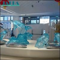China Custom Transparent Acrylic Dolphin Sculpture, Large-Scale Marine Art Ornament, Decorative Sculpture for Mall/Hotel/Aquarium for sale