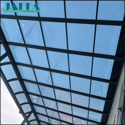China Custom Outdoor Acrylic Lighting Canopy, High-Clarity Polycarbonate Sunshade Roof, Villa/Commercial Corridor Glass Roof for sale