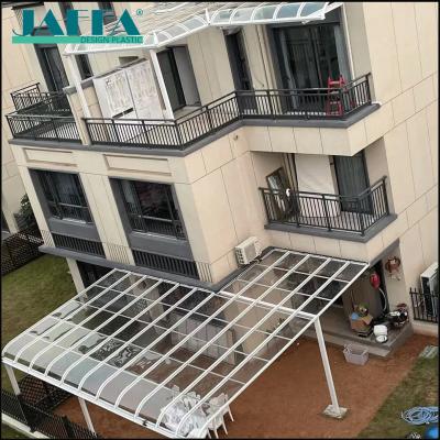 China Custom Villa Terrace Acrylic Roof, White Frame High-Clarity Skylight, Outdoor Courtyard Sunshade & Rain Shelter for sale