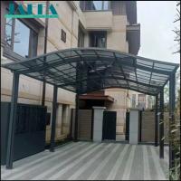 China Custom Curved Acrylic Terrace Canopy, Outdoor Lighting Sunshade for Villa Courtyard, Polycarbonate Carport Shelter for sale