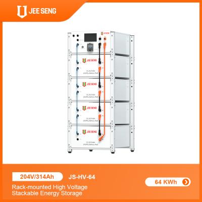 China Rack-mounted High Voltage Stackable lithium battery for solar for sale