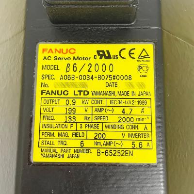 China Fanuc Servo Drive A06B-0034-B075#0008 AC/DC 5kg Industrial Automation Motor for sale