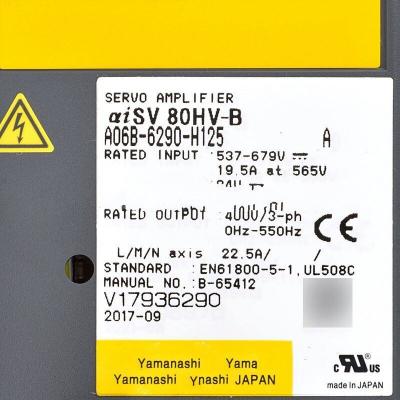 China Fanuc A06B-6290-H125 Servo Drive AC/DC Power Supply 8 kg New 12 Month Warranty for sale