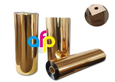 China Pet Gold Silver Polyester Metalized Thermal Lamination Film Roll Corona Treated for sale