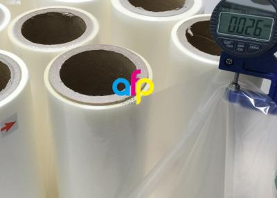 China Coated Adhesion Gloss Laminating Film 1 Inch / 3 Inch Core Various Thickness for sale