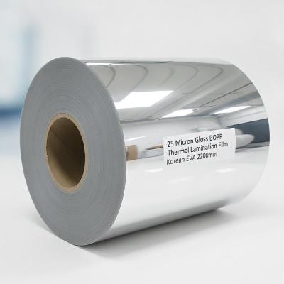 China 25 Micron Gloss BOPP Thermal Lamination Film Korean EVA 2200mm for sale