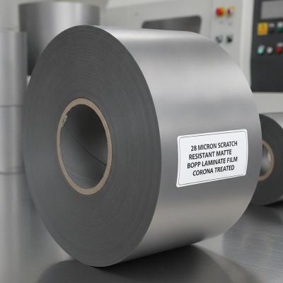 China 28 Micron Scratch Resistant Matte BOPP Laminate Film Corona Treated for sale
