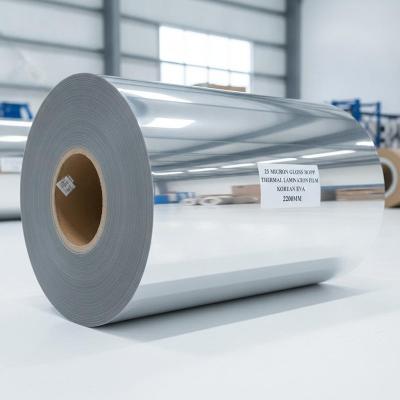 China 25 Micron Gloss BOPP Thermal Lamination Film Korean EVA 2200mm for sale