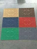 China Polyester Embossed Flat Door Mat , Personalized Door Mats PVC Backing for sale